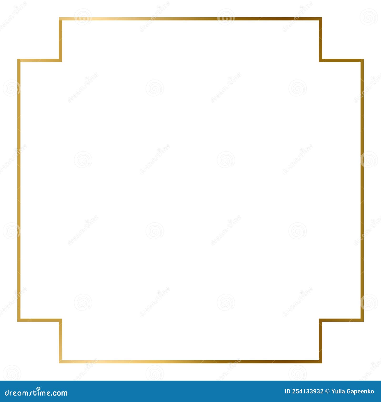 Square Golden Frame on the White Background. EPS10 Stock Vector ...