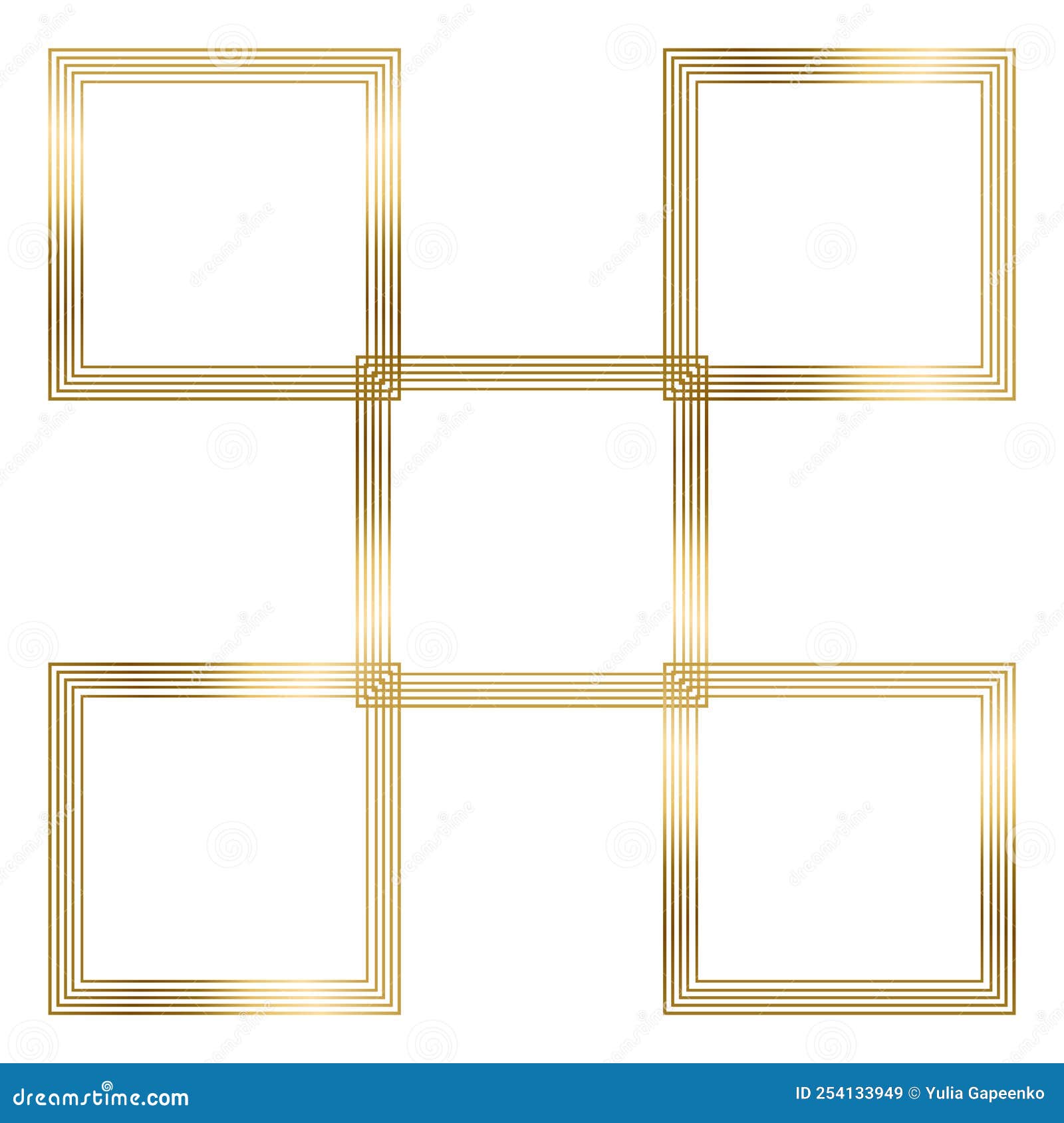 Square Golden Frame on the White Background. EPS10 Stock Vector ...