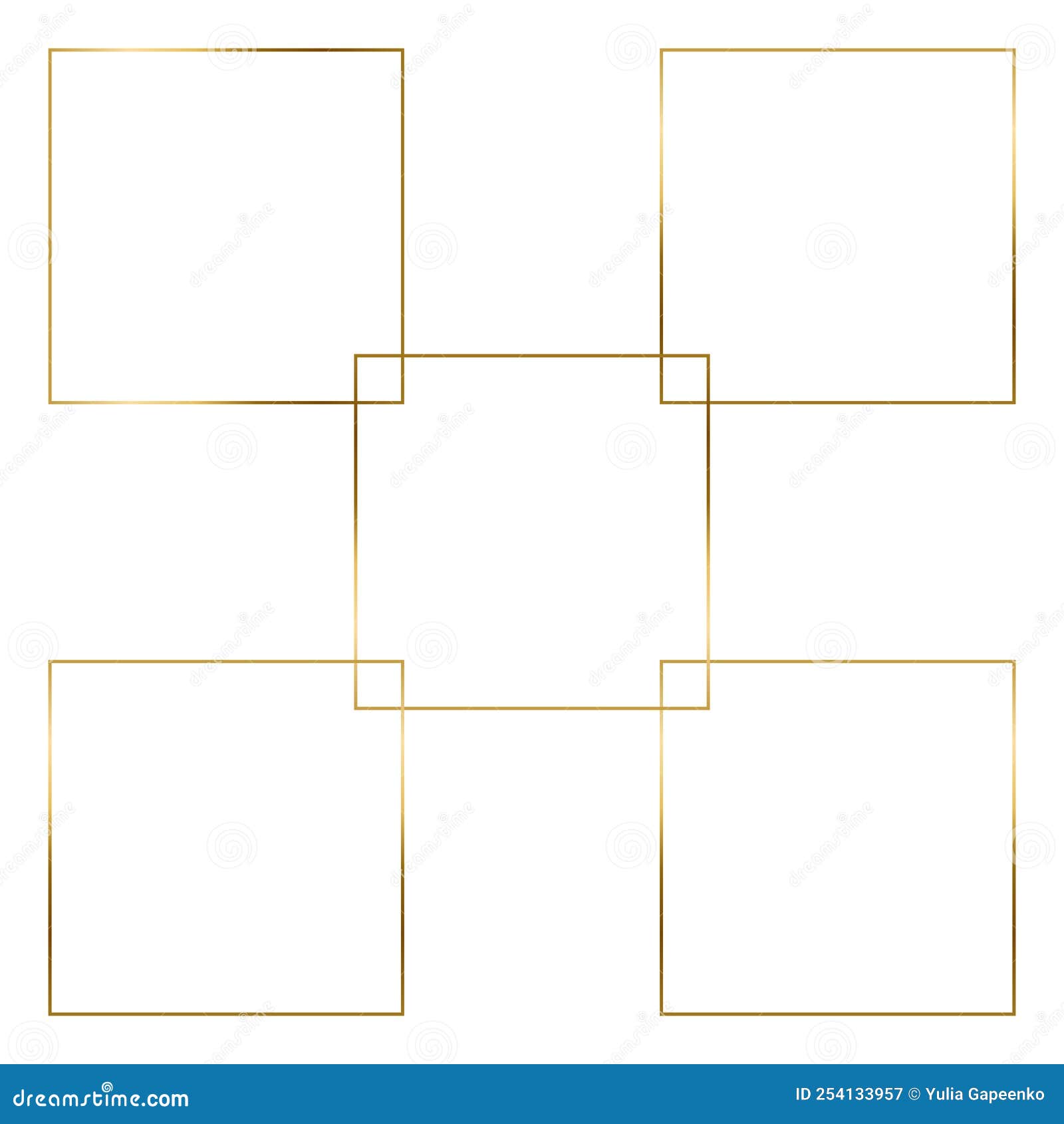 Square Golden Frame on the White Background. EPS10 Stock Vector ...