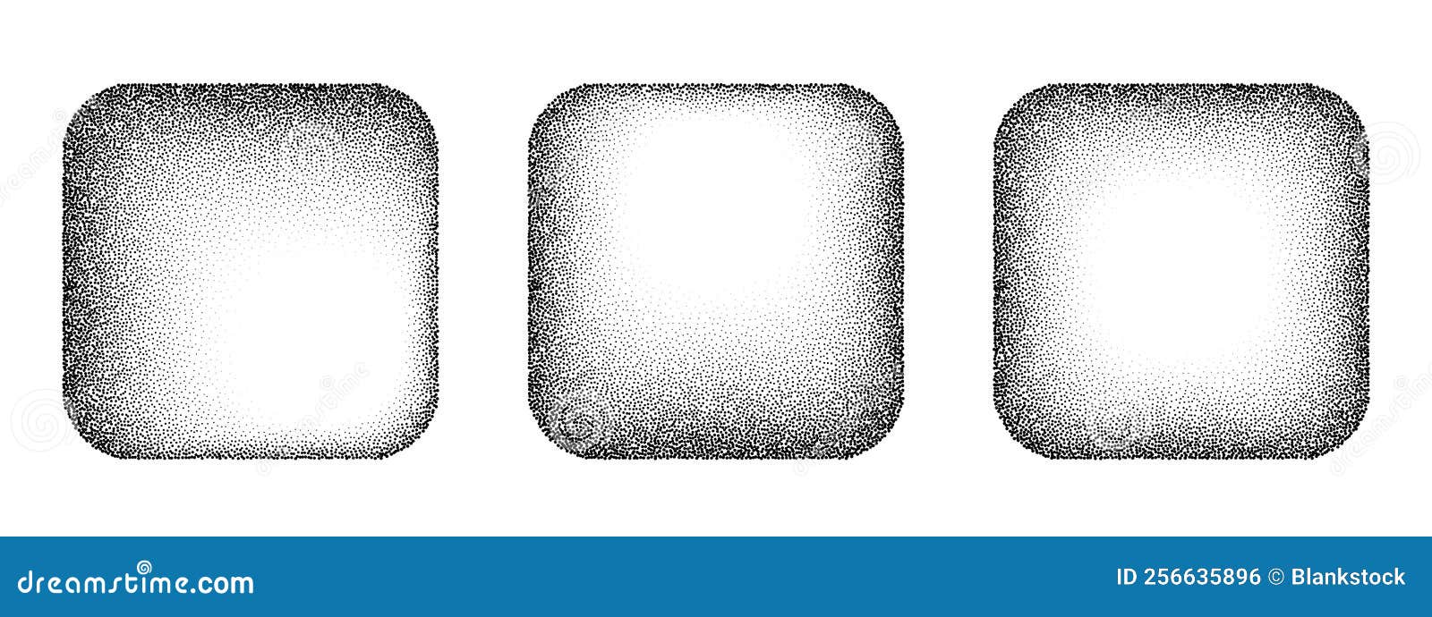 Square Grain Pattern Background. Black Noise Stipple Dots Frames ...