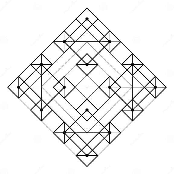 Square Graph Sacred Geometry Vector Design Elements. Stock Vector ...