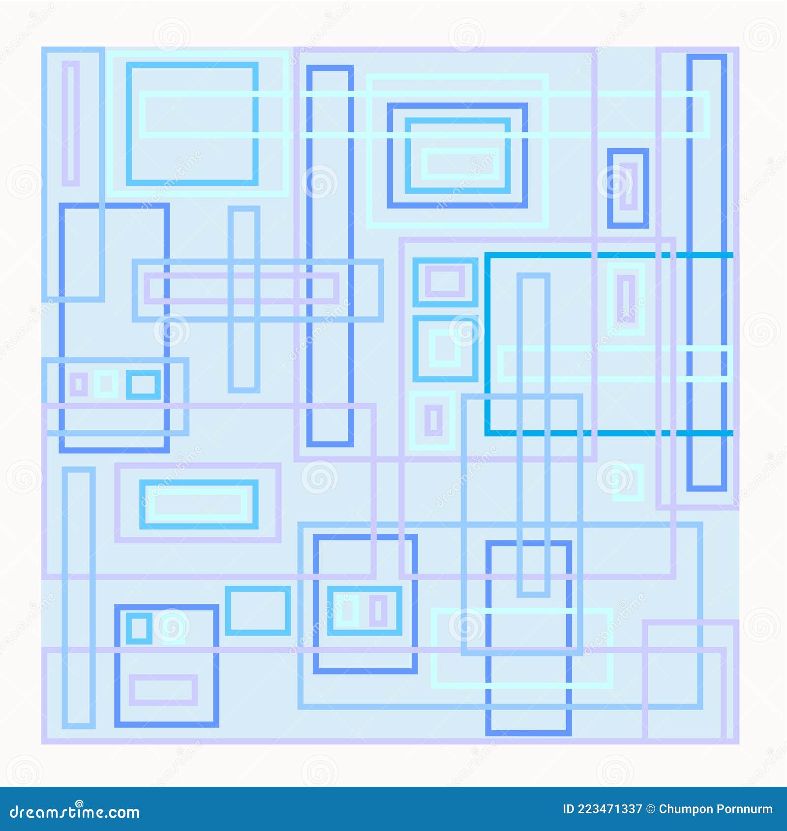 Square Graphics, Cool Color Tones Stock Vector - Illustration of bright ...