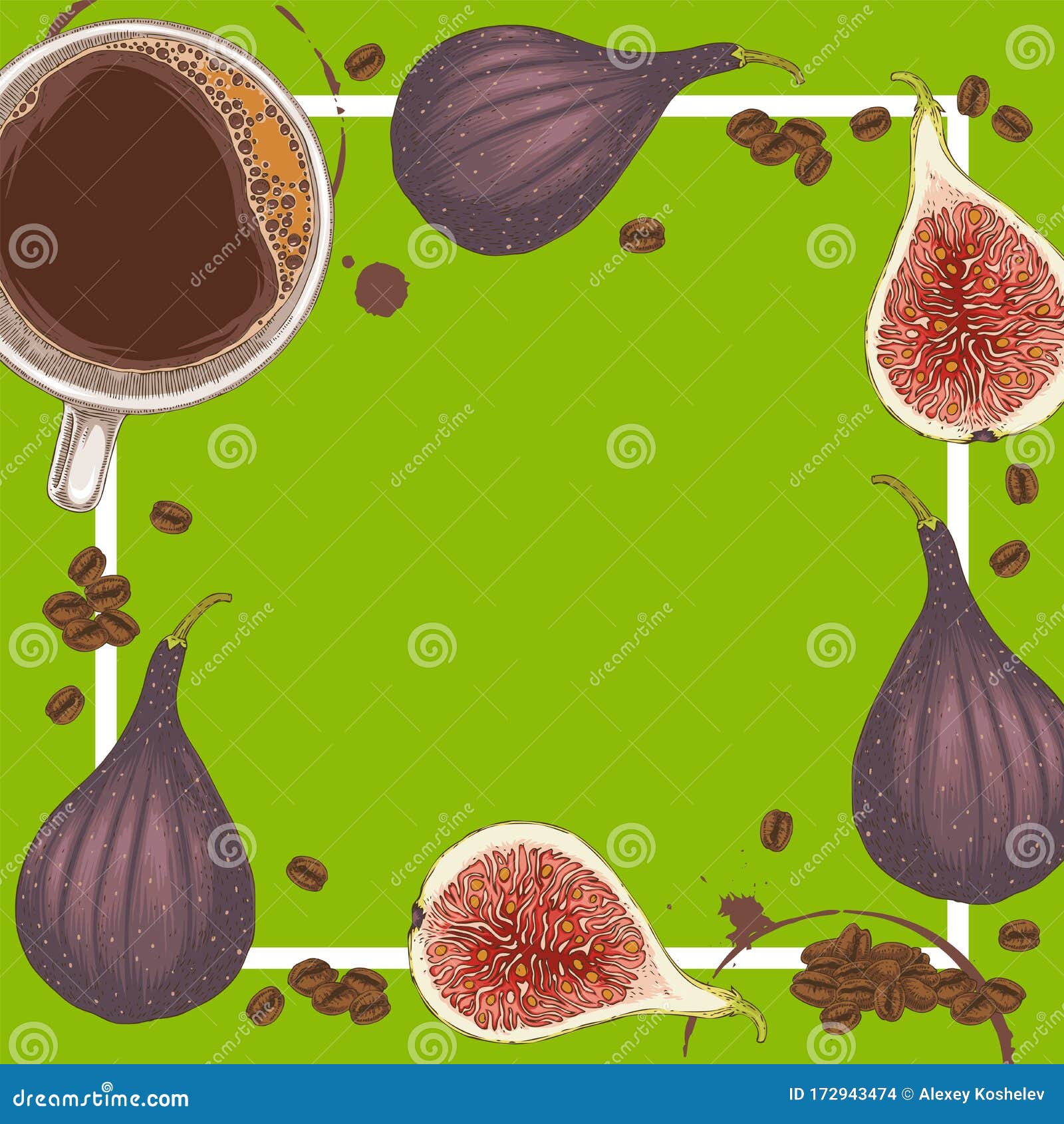 Square Green Cafe Menu Template Stock Vector - Illustration of circle ...