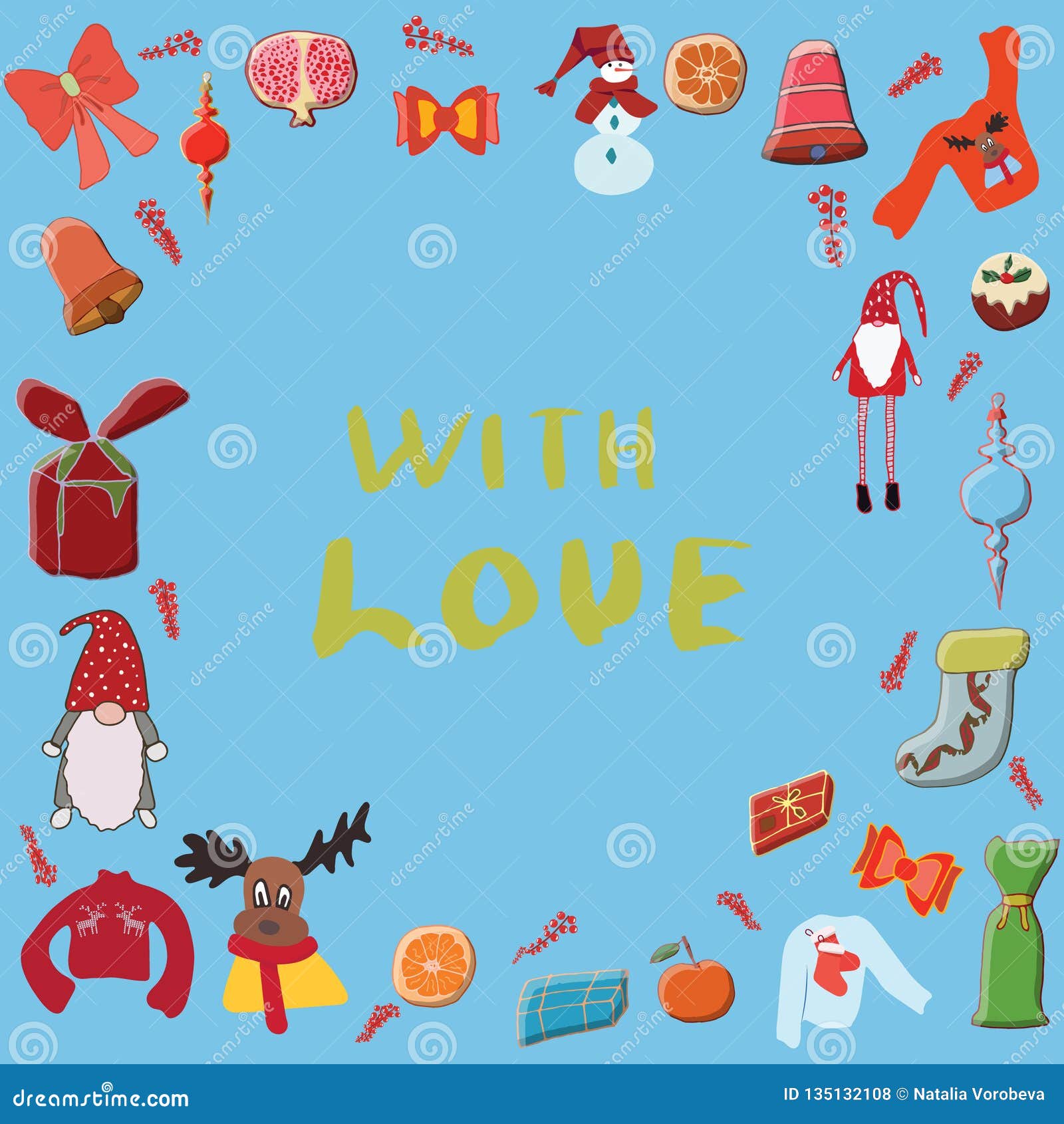 Festive Character Illustration with a Note. Stock Vector - Illustration ...