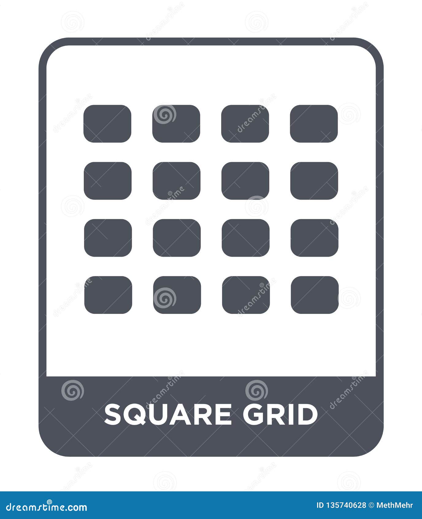 Square Grid Icon in Trendy Design Style. Square Grid Icon Isolated on ...