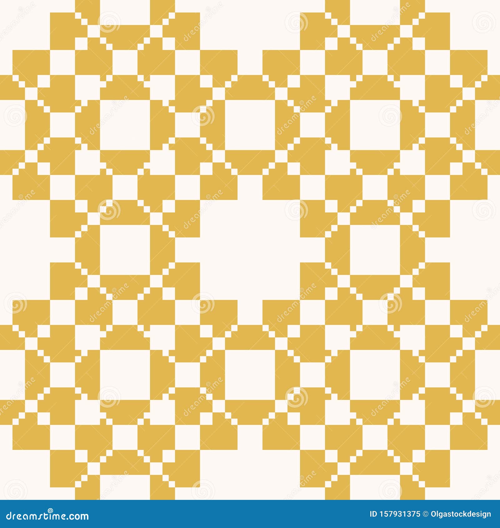 Square Grid Seamless Pattern. Vector Abstract Yellow and White ...