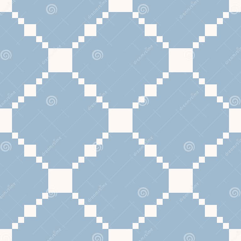 Square Grid Seamless Pattern. Vector Light Blue and White Geometric ...
