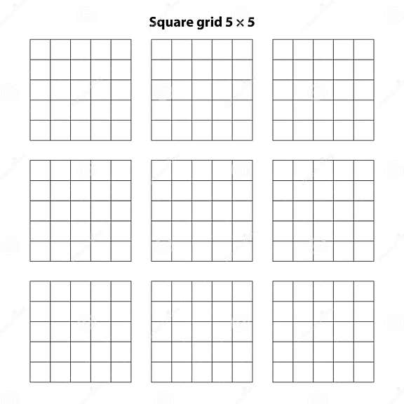 Square Grid with 5 by 5 9 Squares, Grid. Texture Background, Vector ...