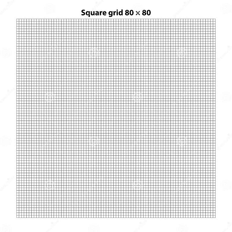 Square Grid with 80 by 80 Squares, Grid Texture Background, Vector ...