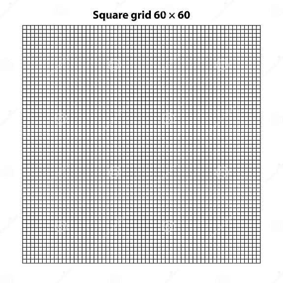 Square Grid with 60 by 60 Squares, Grid Texture Background, Vector ...
