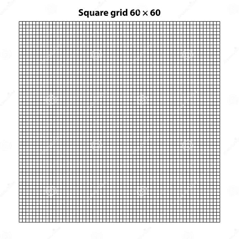 Square Grid with 60 by 60 Squares, Grid Texture Background, Vector ...