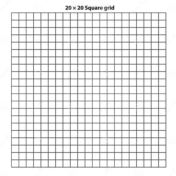 Square Grid with 20 by 20 Squares, Grid Texture Background, Vector ...