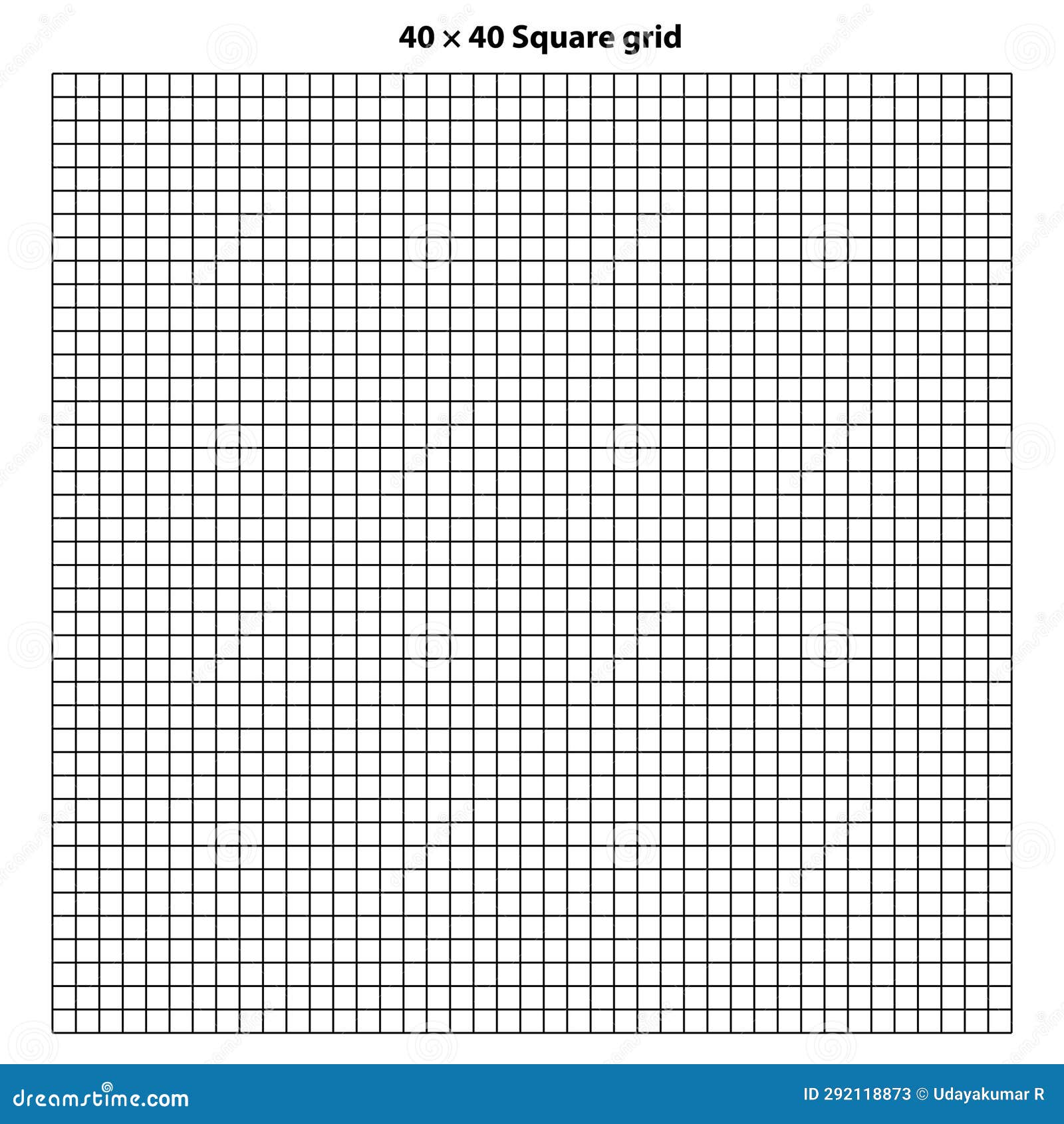Square Grid with 40 by 40 Squares, Grid Texture Background, Vector ...