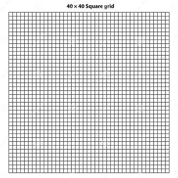 Square Grid with 40 by 40 Squares, Grid Texture Background, Vector ...