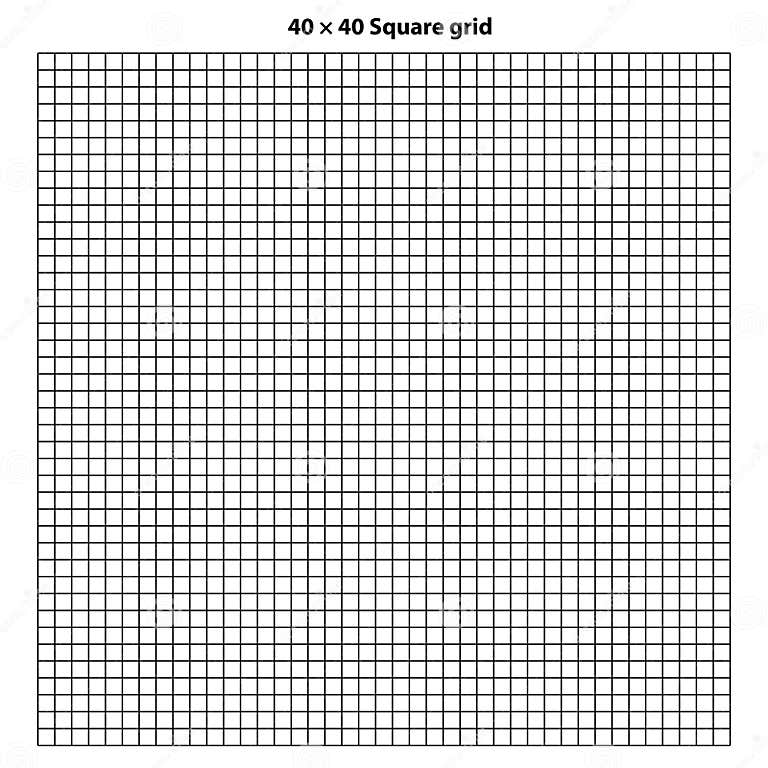 Square Grid with 40 by 40 Squares, Grid Texture Background, Vector ...