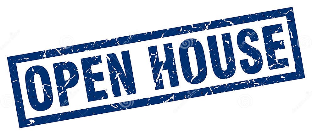 Square Grunge Open House Stamp Stock Vector - Illustration of stamp ...