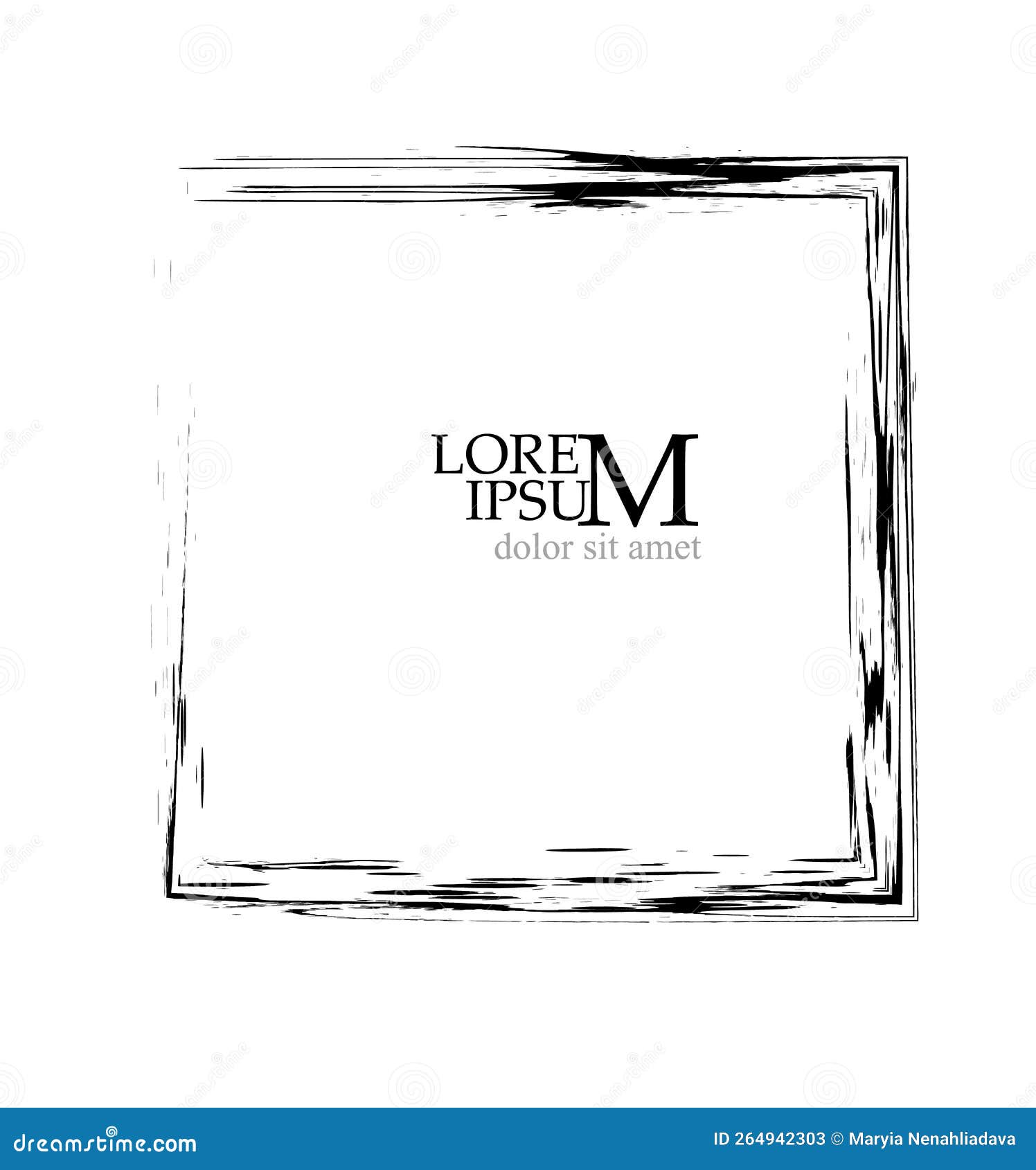 Square Grunge Brush Frame. Vector Illustration Stock Vector ...