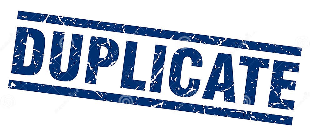 Square Grunge Duplicate Stamp Stock Vector - Illustration of label ...