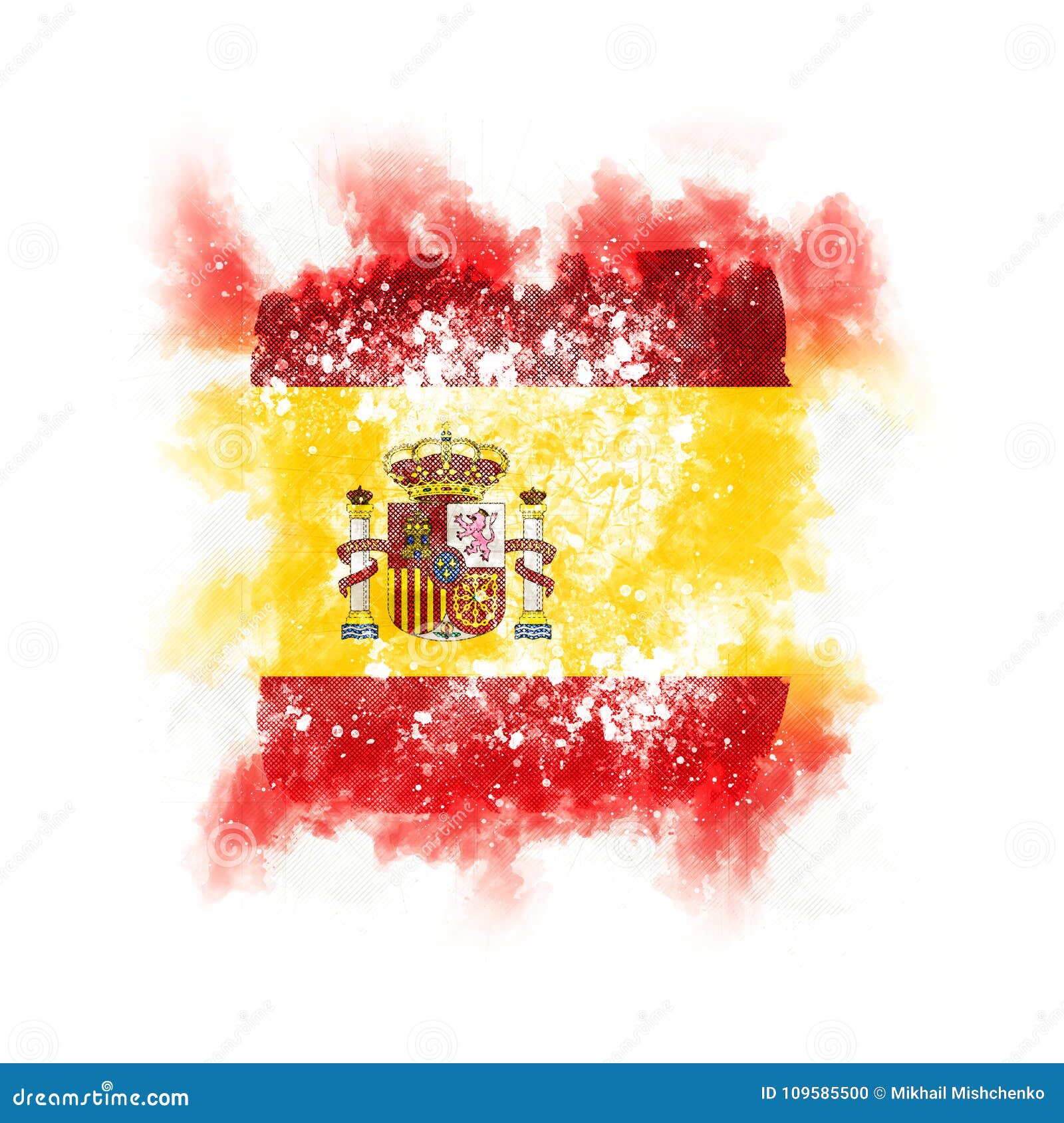 Square Grunge Flag of Spain Stock Illustration - Illustration of square ...