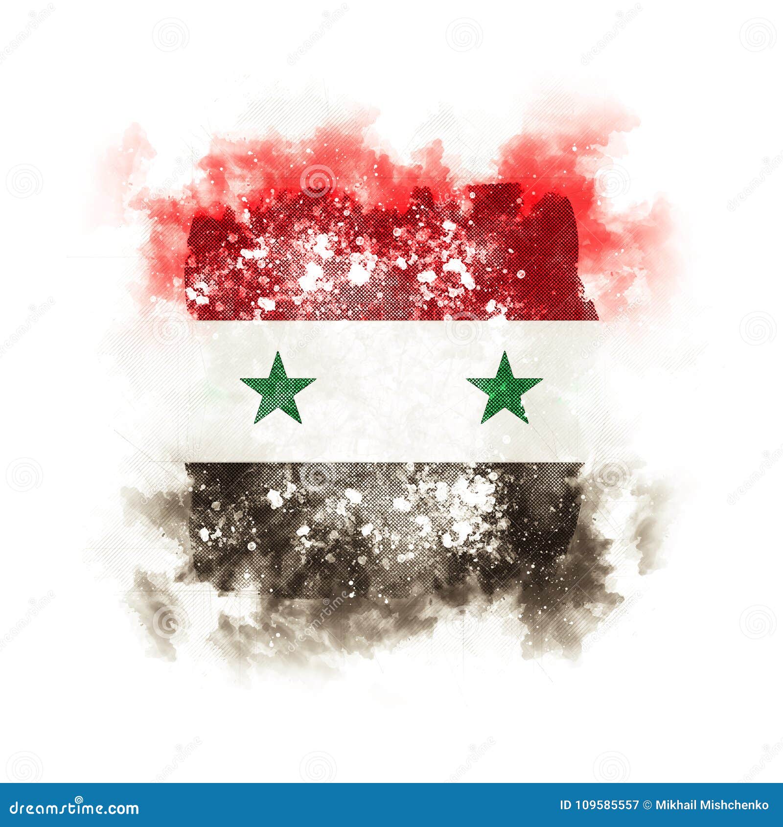 Square Grunge Flag of Syria Stock Illustration - Illustration of travel ...