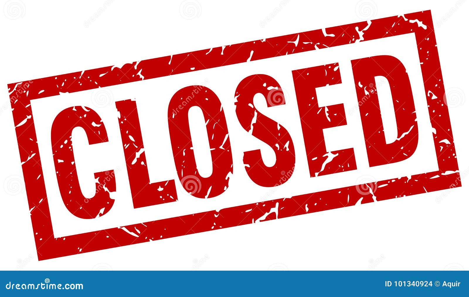 Square grunge closed stamp stock vector. Illustration of vector - 101340924