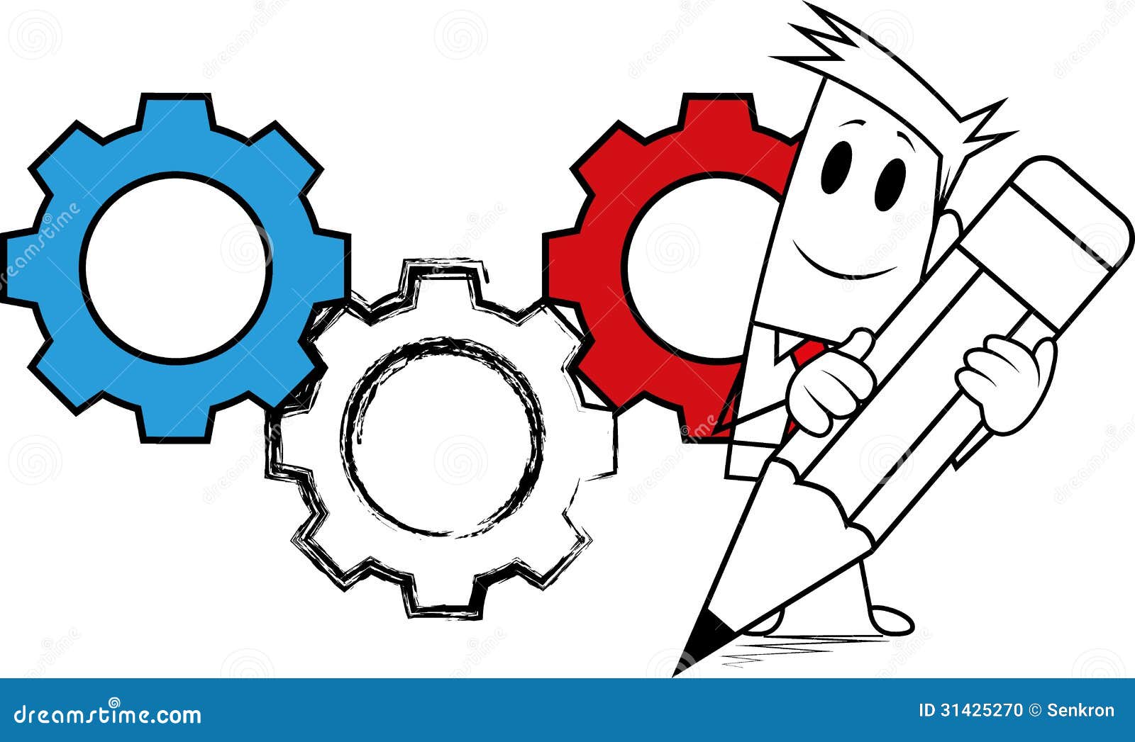 Square Guy-drawing Gear Vector Illustration | CartoonDealer.com #31425270