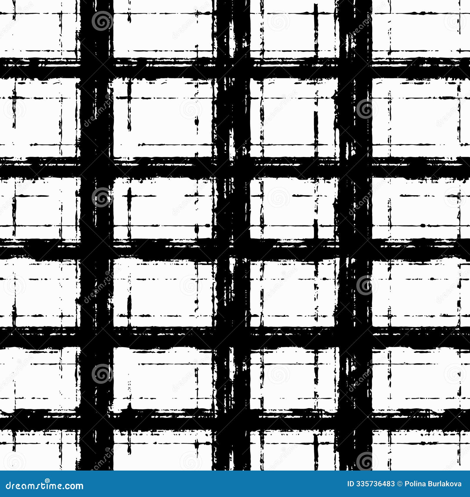 Square Hand Drawn Checkered Pattern, Pencil Black Thick Hatching ...