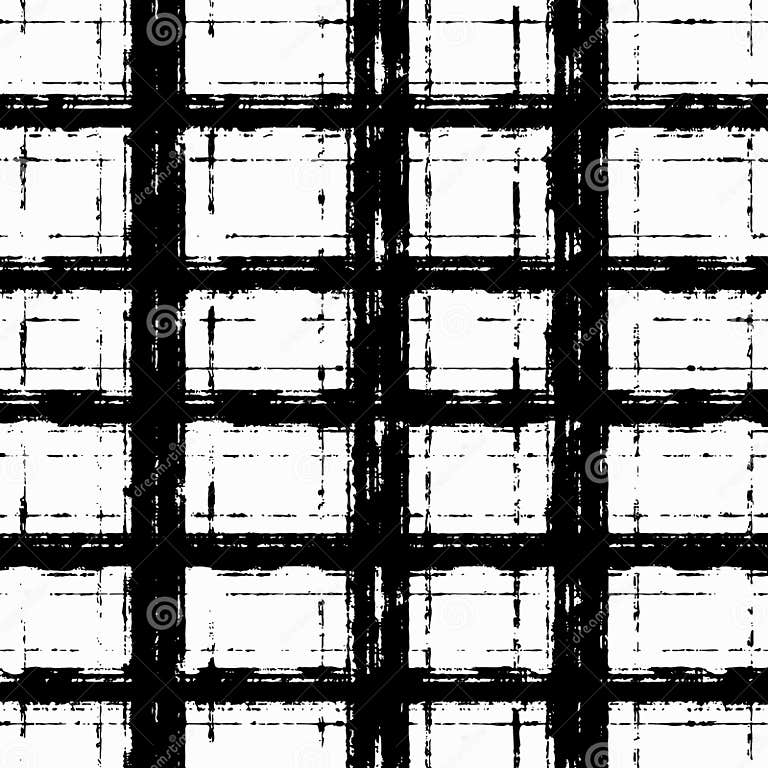 Square Hand Drawn Checkered Pattern, Pencil Black Thick Hatching ...