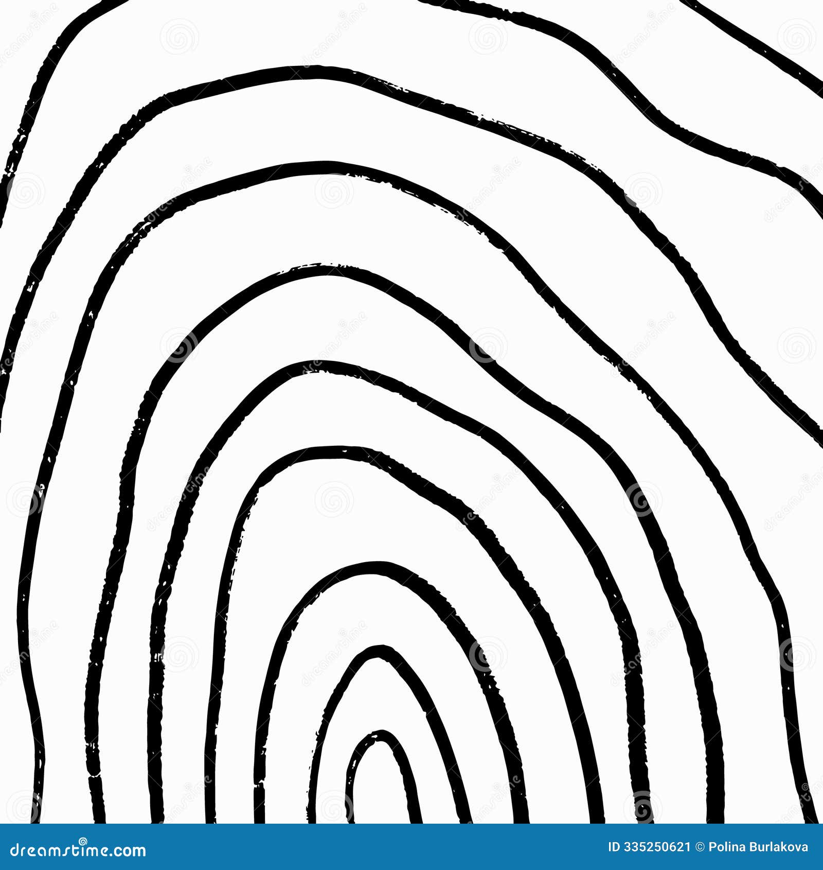 Square Hand Drawn Pattern, Curved Pencil Arcs on White Background ...