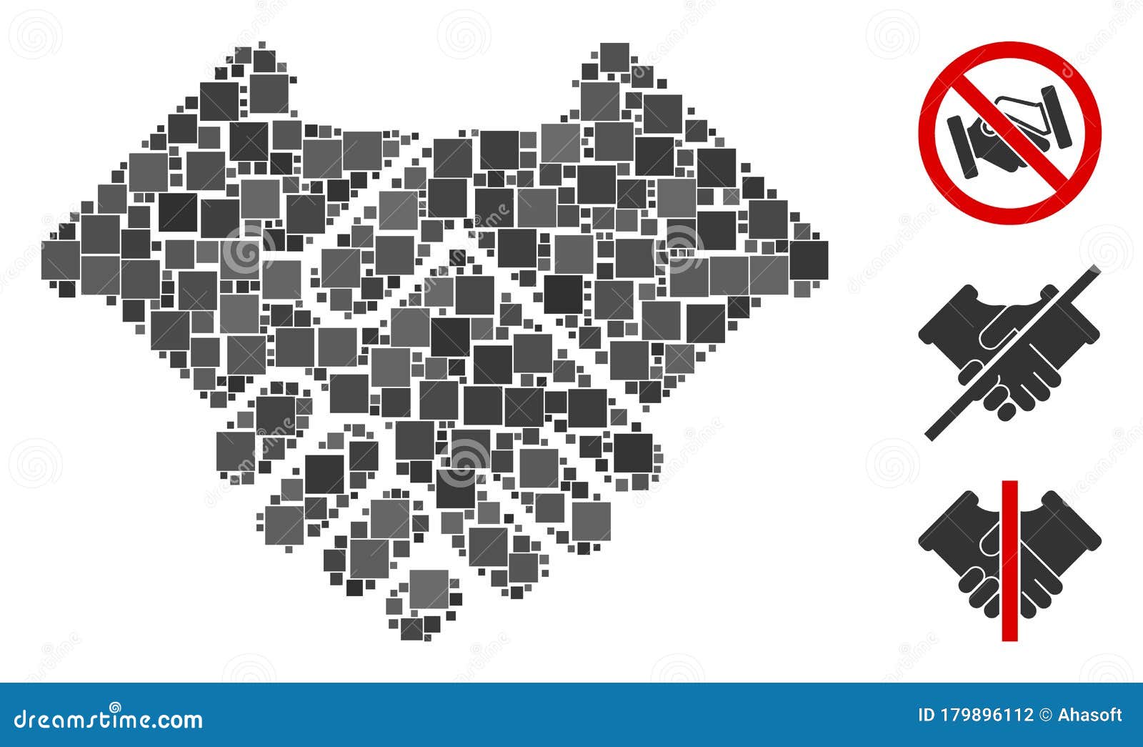 Square Handshake Icon Vector Collage Stock Illustration - Illustration ...