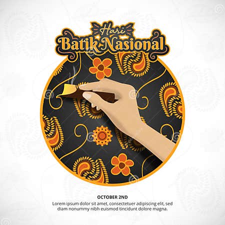 Square Hari Batik Nasional or National Batik Day Background with Batik ...