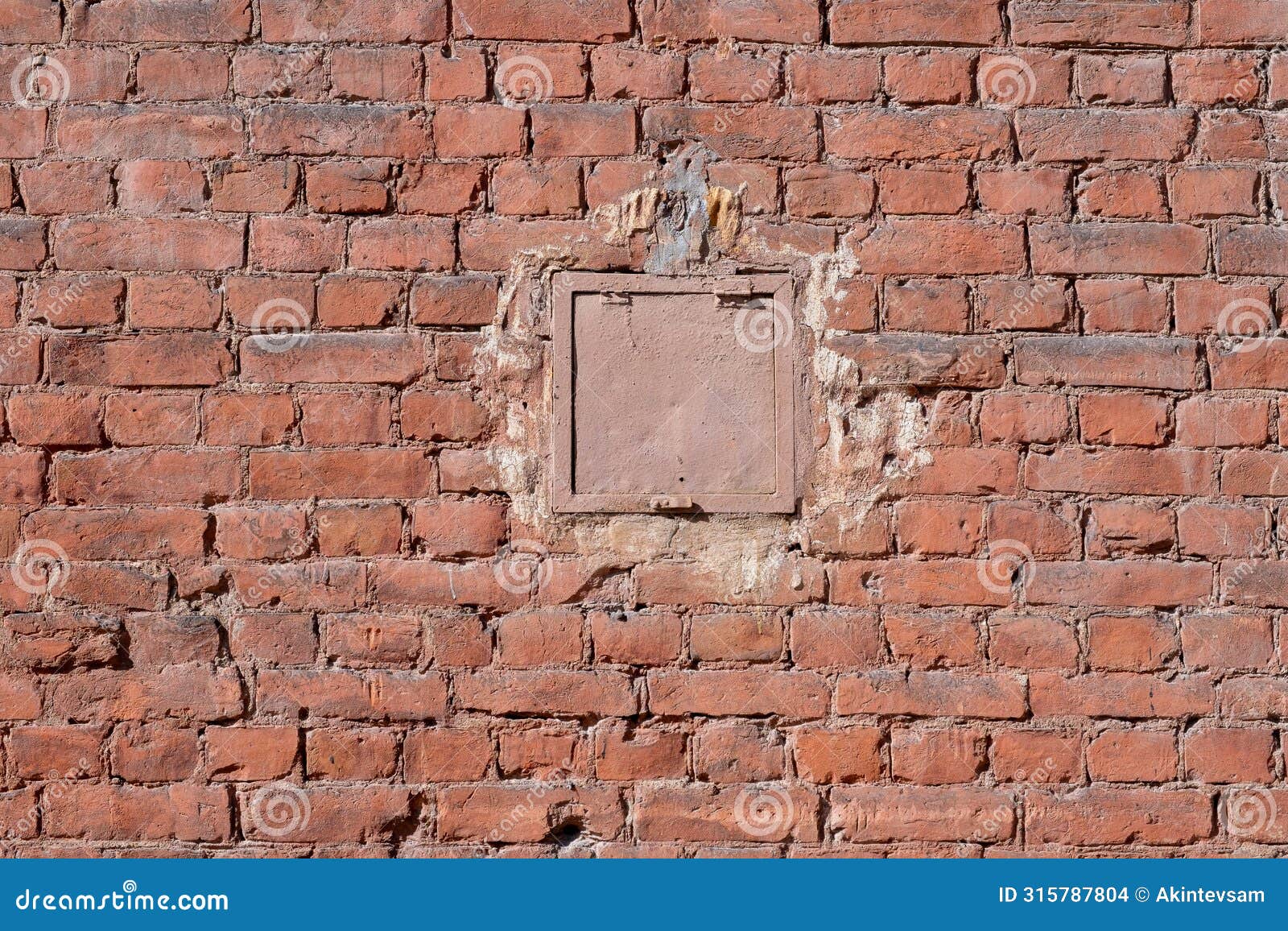 Square Hatch in a Old Brick Wall Stock Photo - Image of small, aged ...