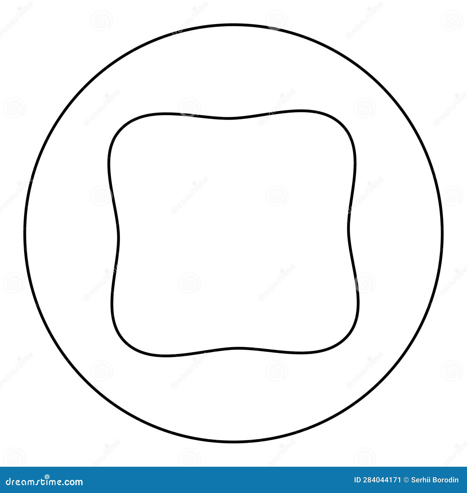 Square Have Rounded Corners Rectangle Shape Icon in Circle Round Black ...