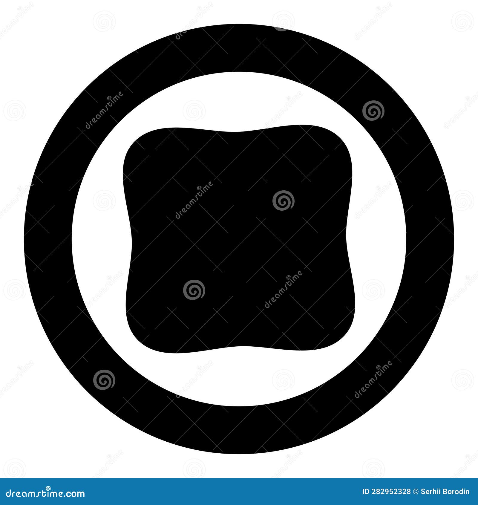 Square Have Rounded Corners Rectangle Shape Icon in Circle Round Black ...