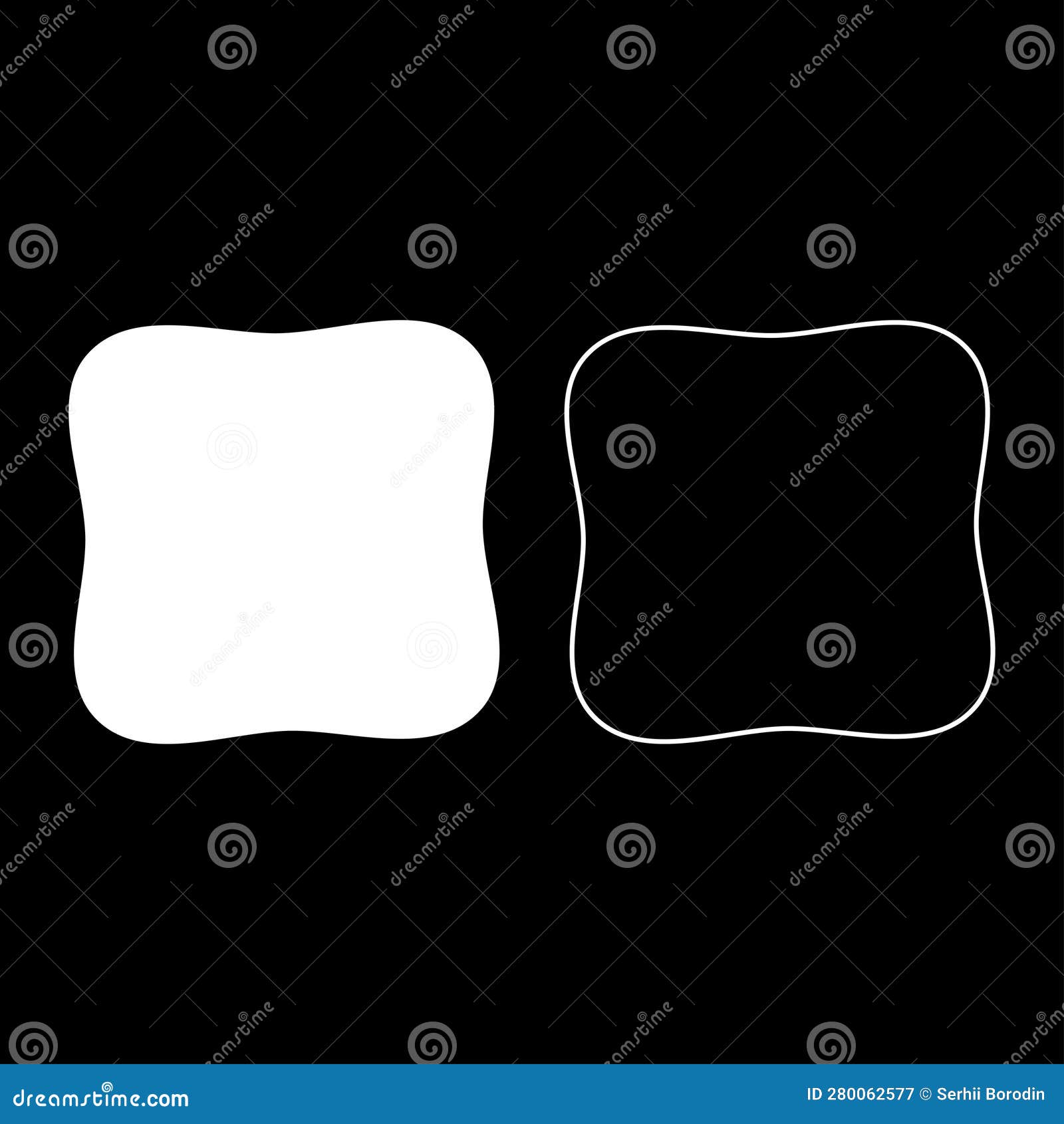 Square Have Rounded Corners Rectangle Shape Set Icon White Color Vector ...