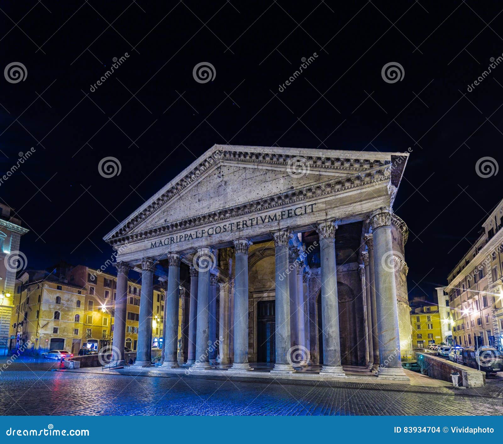 Square in Rome at night stock photo. Image of italian - 83934704