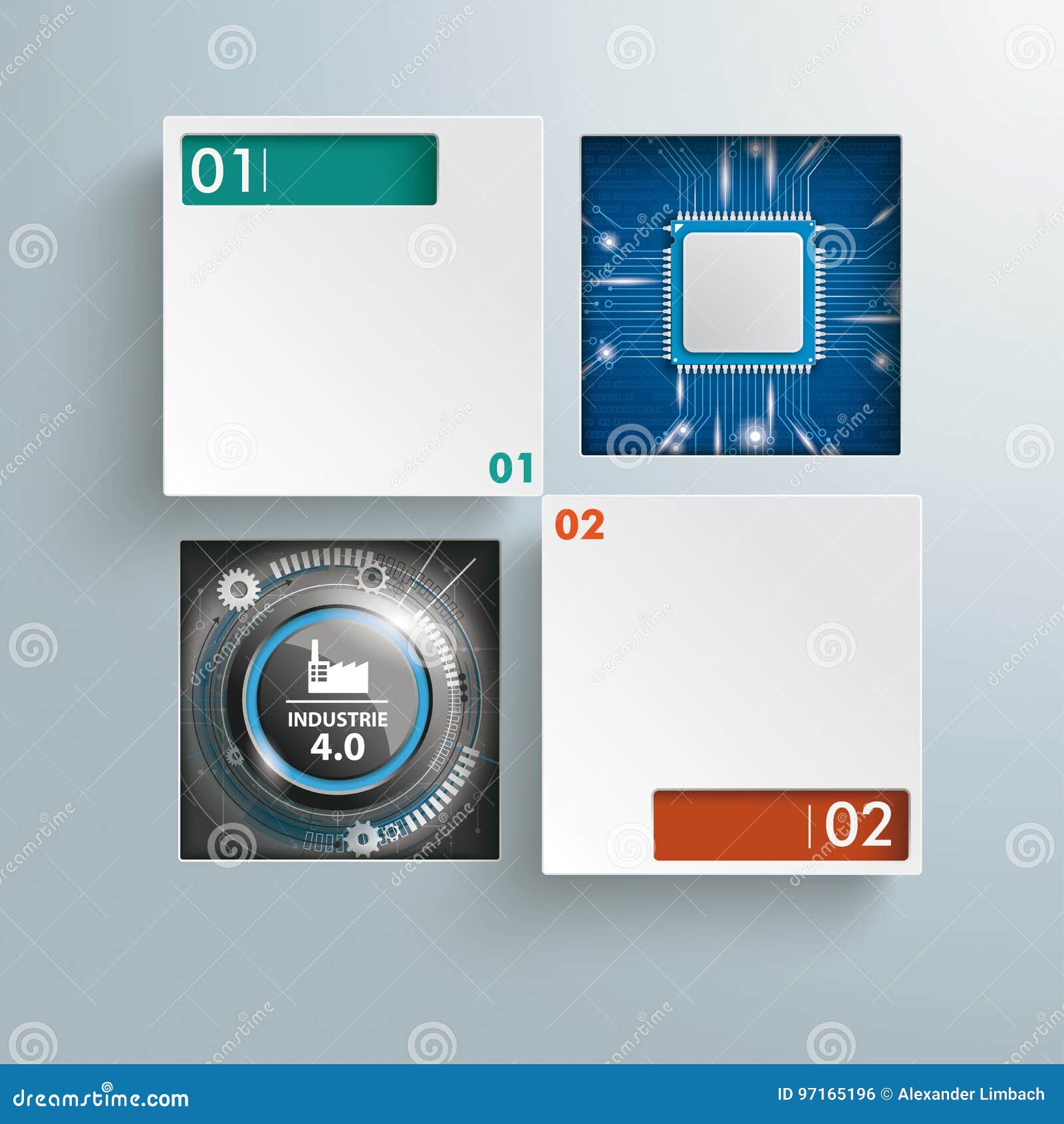 Square Holes Microchip Industrie 4.0 Infographic Stock Photography ...