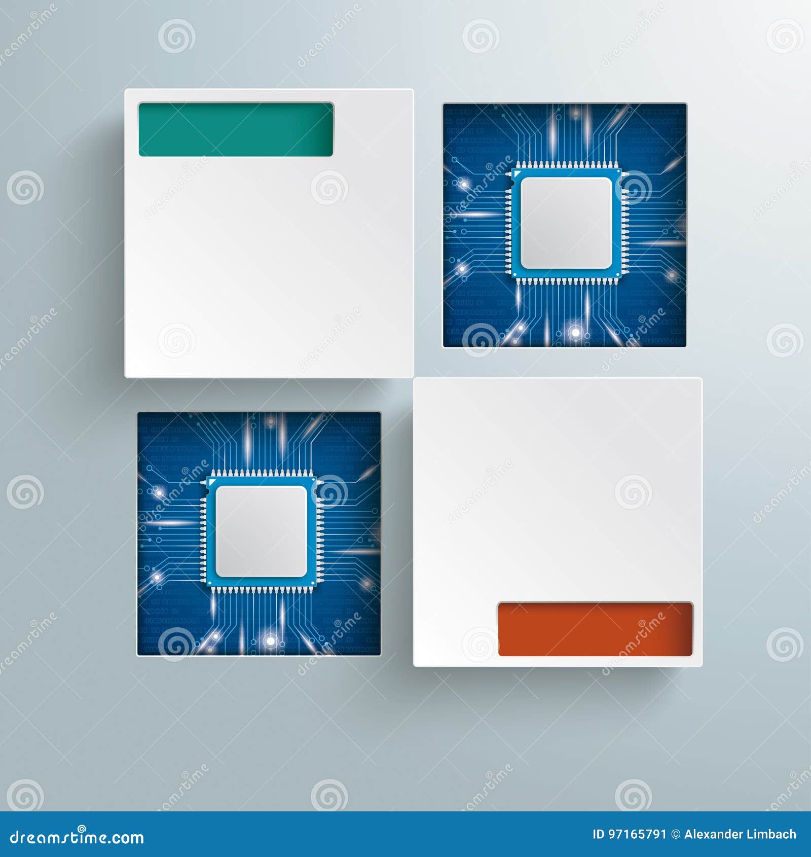 Square Holes 2 Microchips Infographic Royalty-Free Stock Photo ...