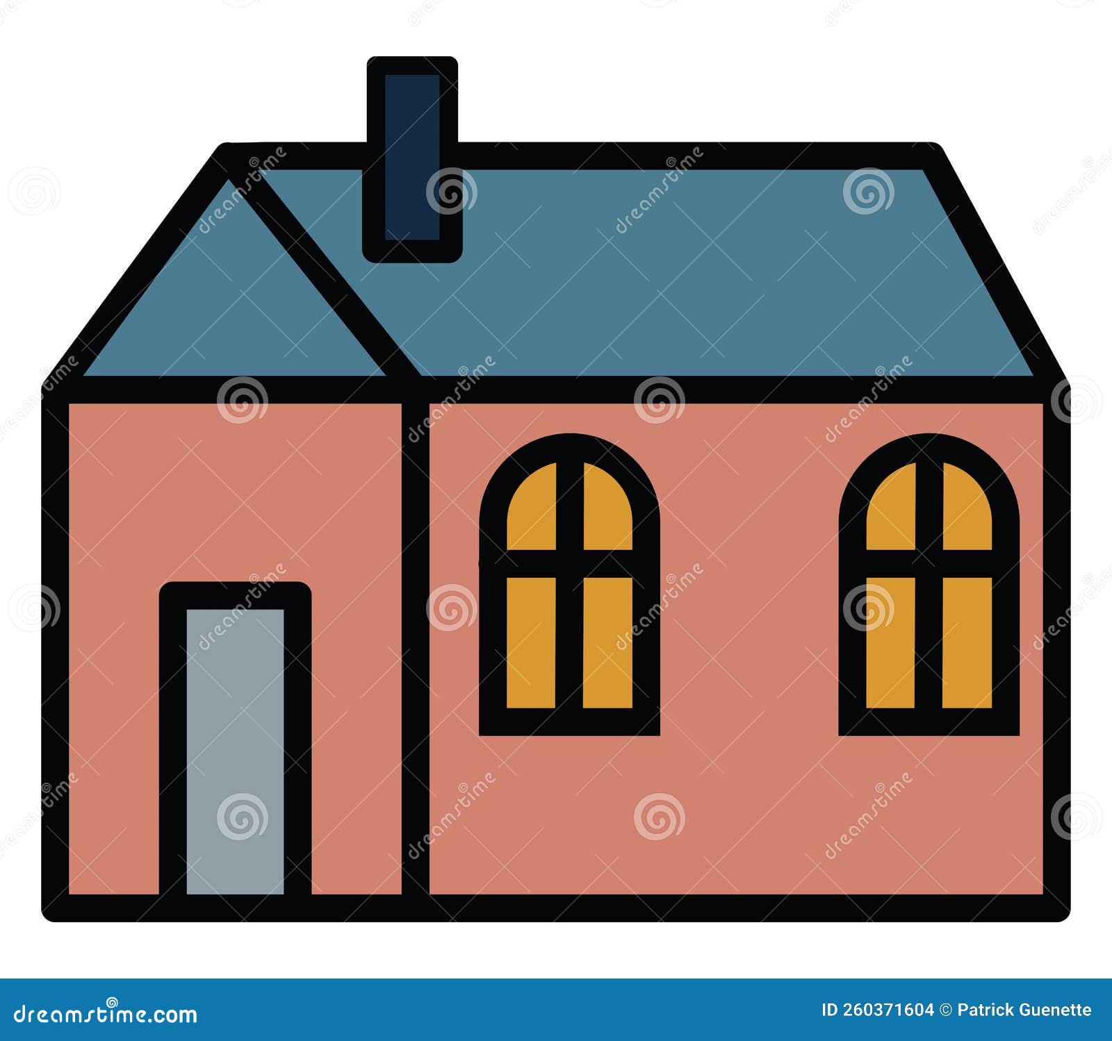 Square house, icon stock vector. Illustration of business - 260371604