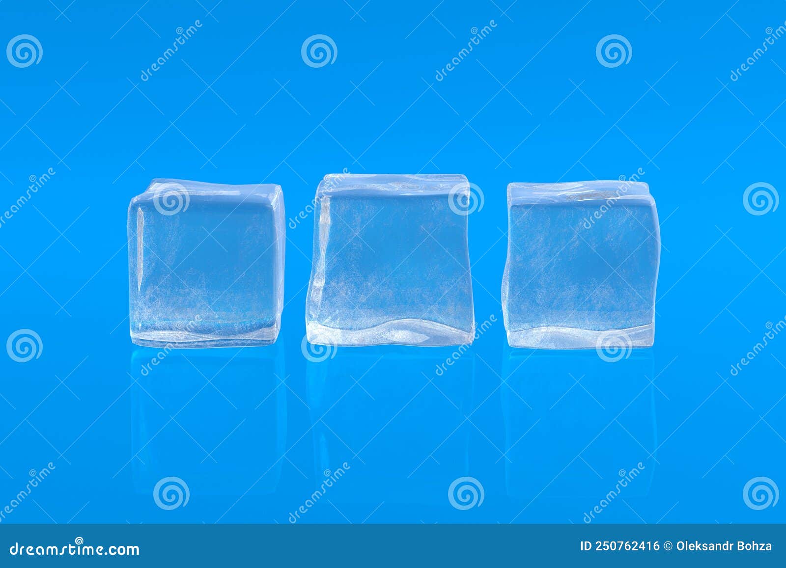 Square Ice Cubes on Blue Background. Cold Beverages Stock Illustration ...