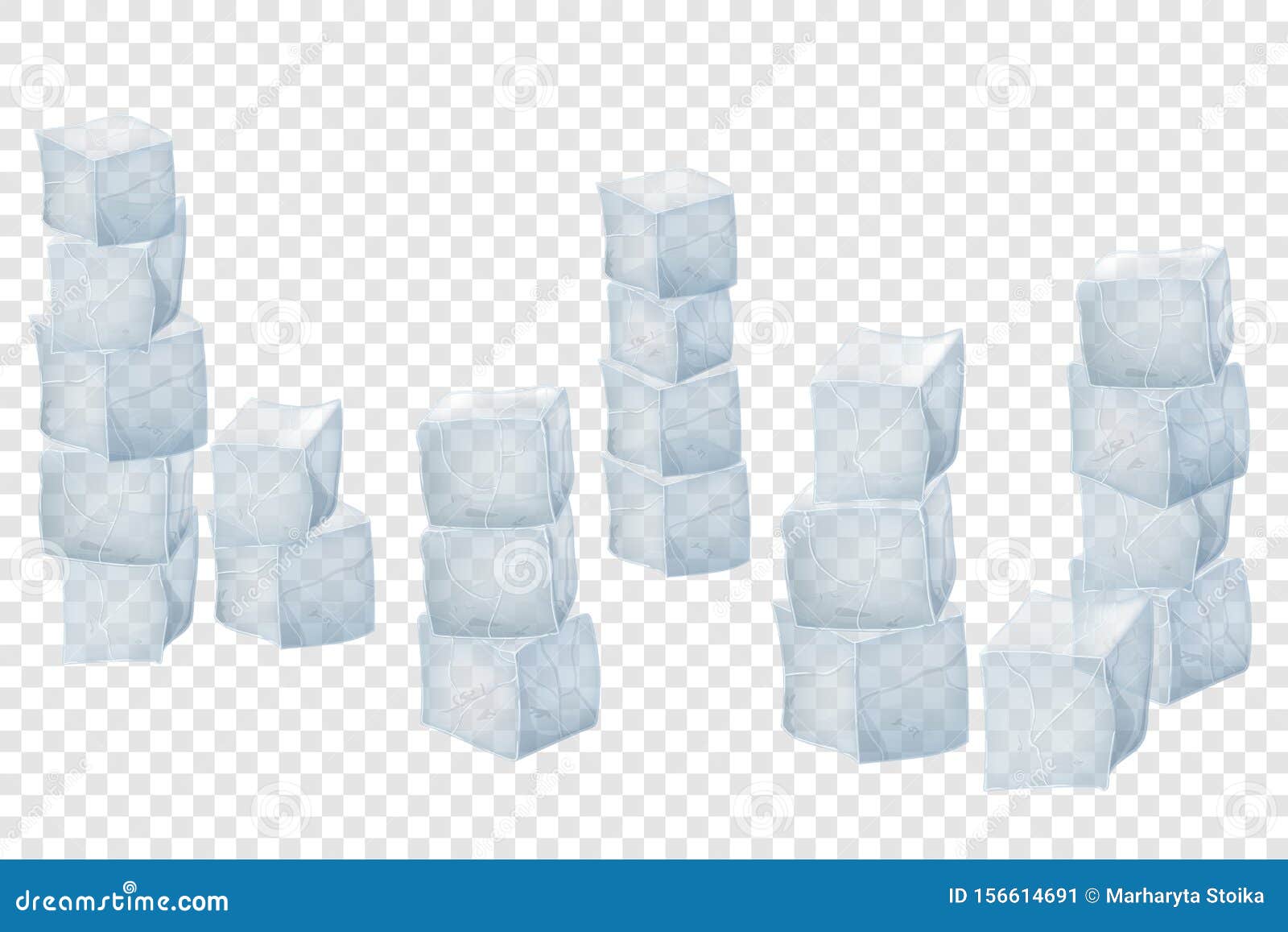 Square ice cubes. stock vector. Illustration of fresh - 156614691