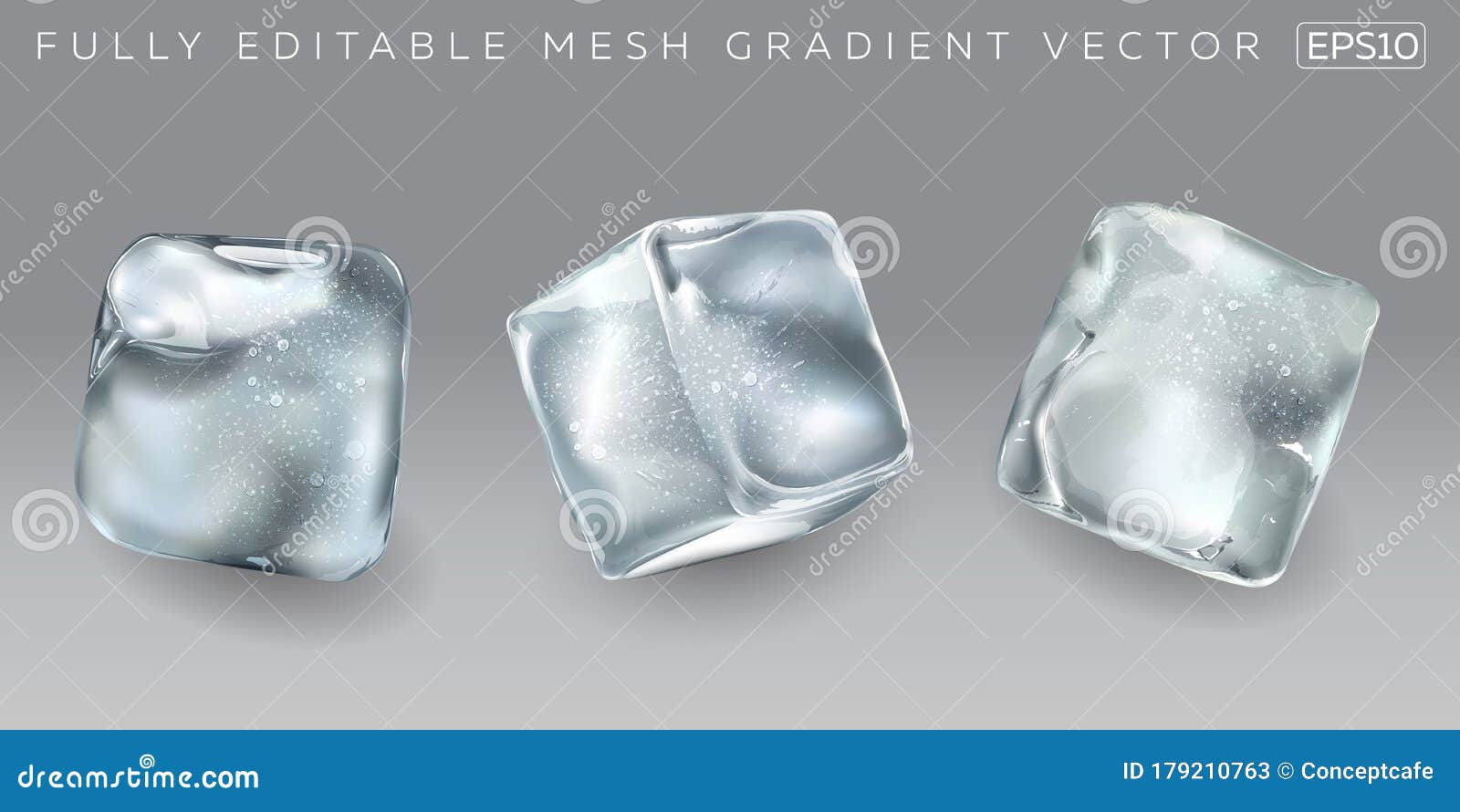 Square Ice Cubes To Chill Various Drinks. Stock Vector - Illustration ...