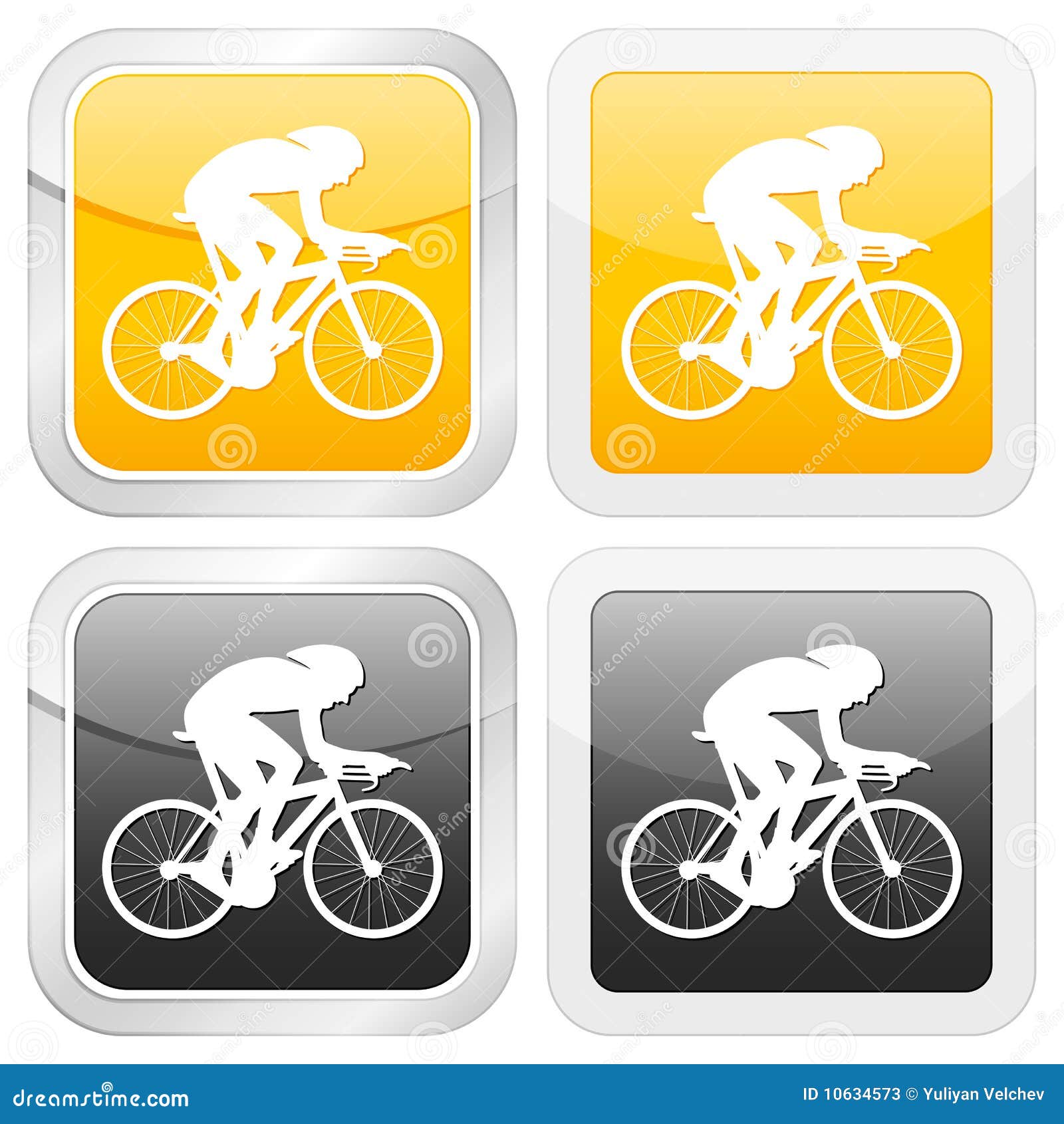 Square icon cyclist stock vector. Illustration of icon - 10634573