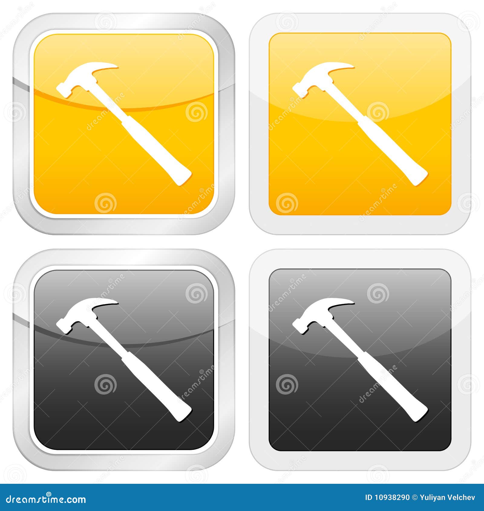 Square icon hammer stock vector. Illustration of shadow - 10938290