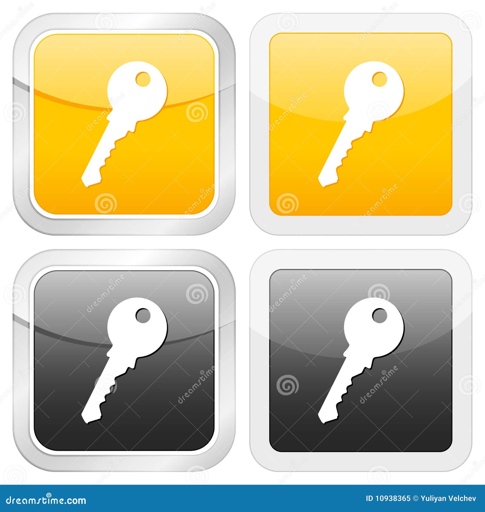 Square icon key stock vector. Illustration of black, grey - 10938365