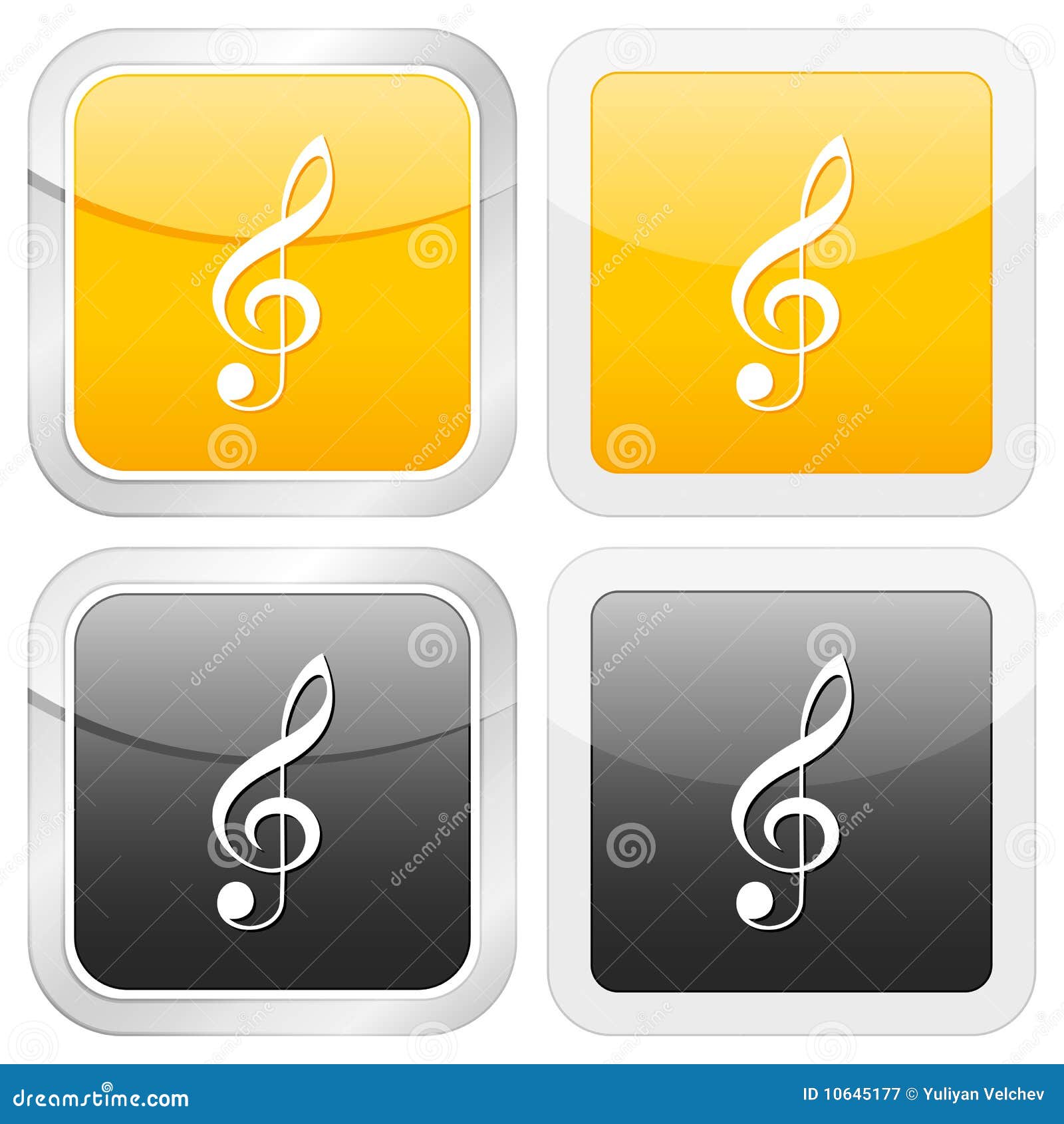 Square icon music stock vector. Illustration of isolated - 10645177