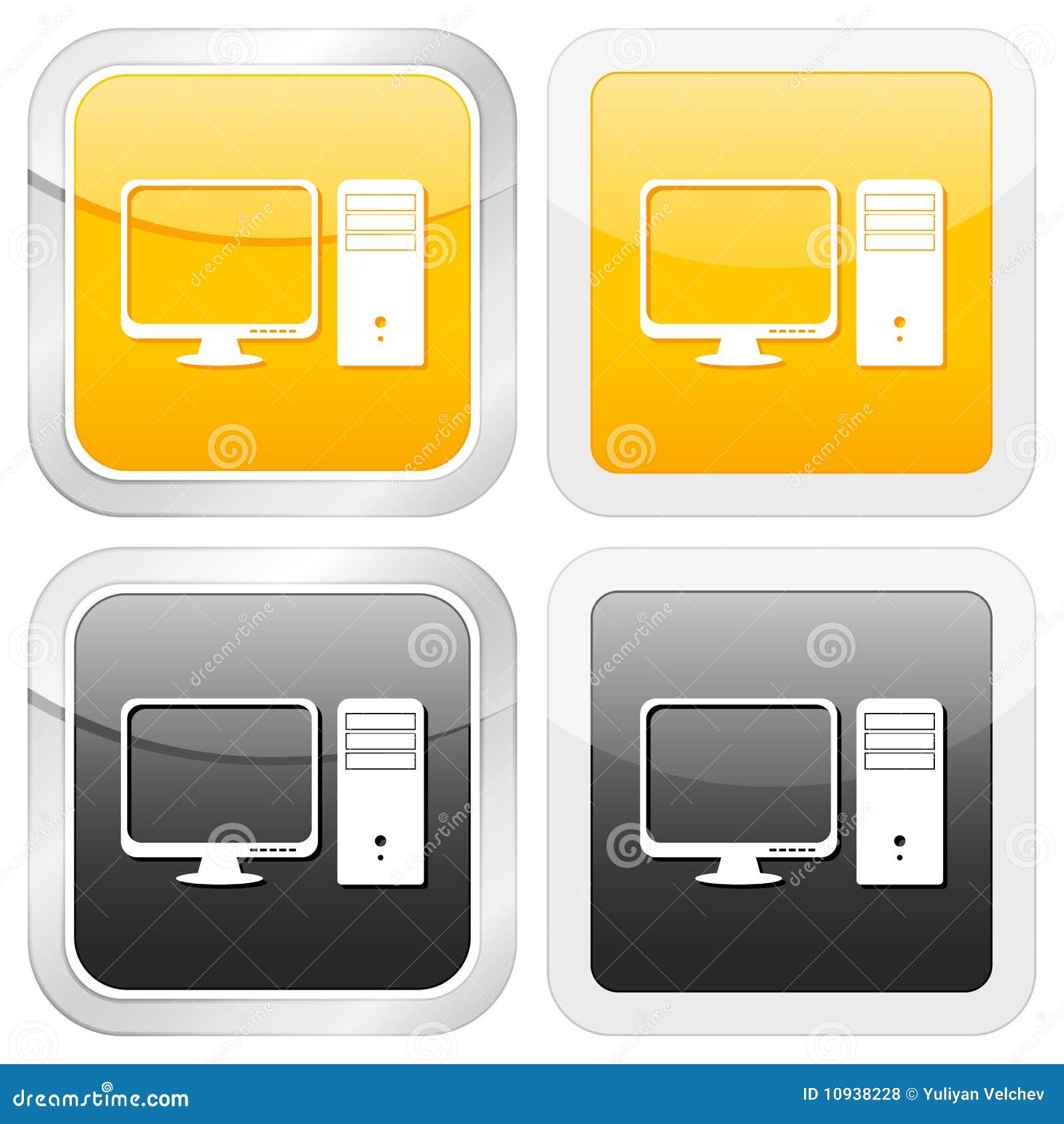 Square icon PC stock vector. Illustration of shape, symbol - 10938228