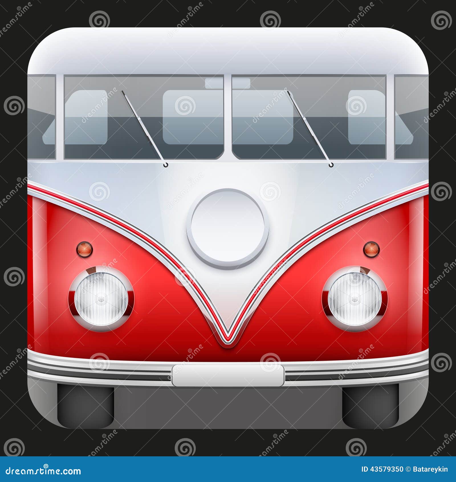 Red Classic Camper Van Isolated On White Background Royalty-Free ...
