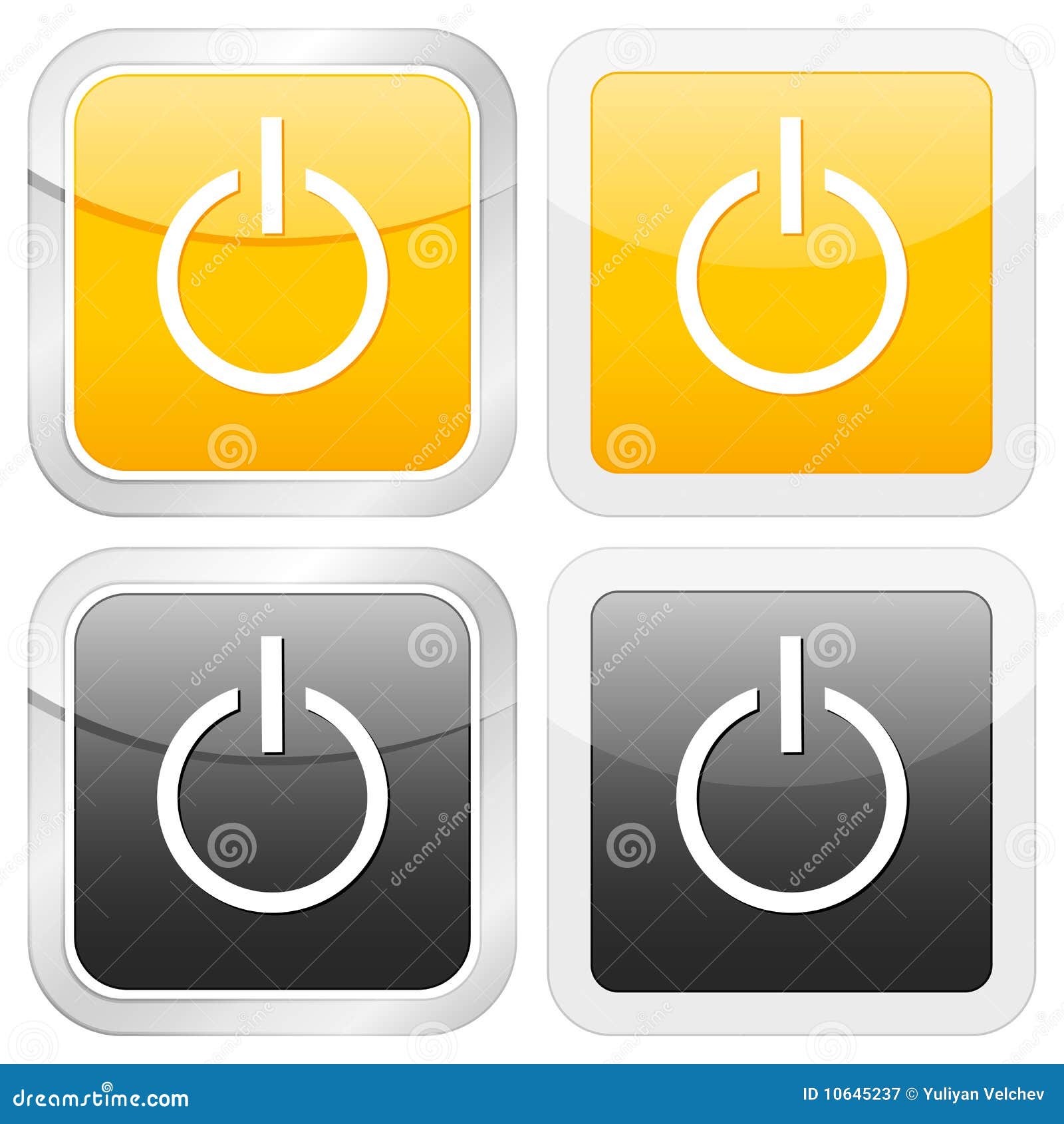 Square icon power stock vector. Illustration of grey - 10645237