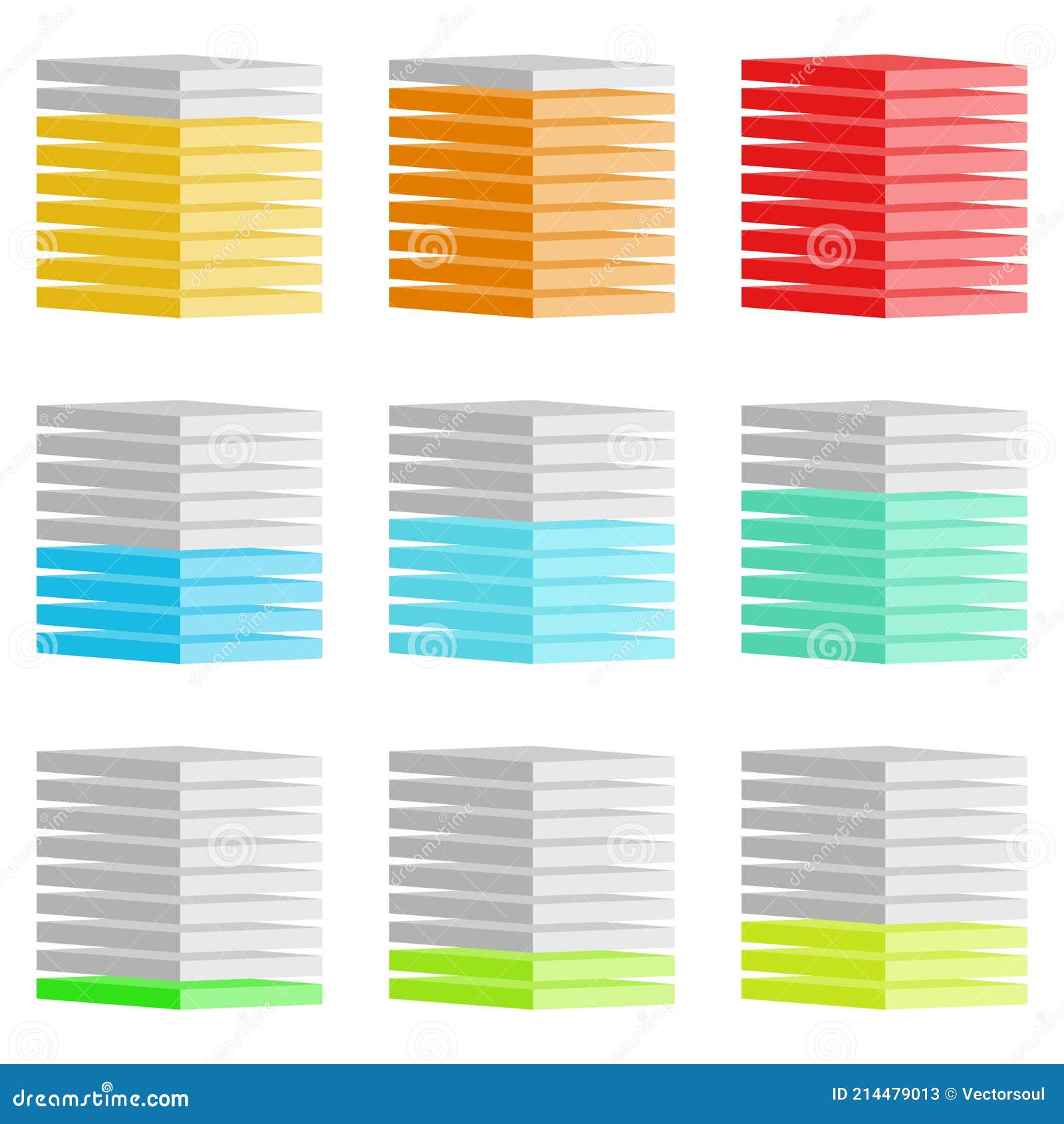 Square Icon Progress, Level Indicators With 9 Steps, Phases. Minimum ...